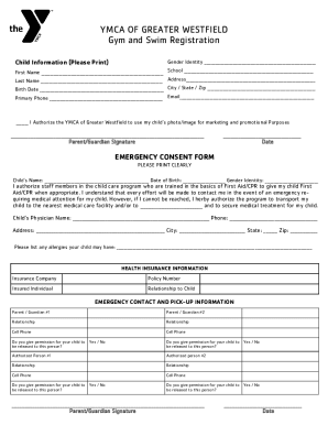 Fillable Online YMCA of Greater WestfieldWe're More Than a Gym, We're a ... Fax Email Print ...