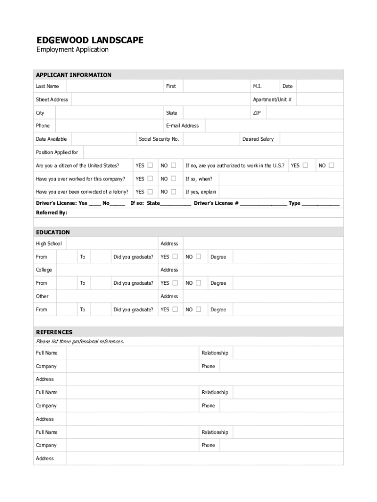 Fillable Online download job application - sama landscaping & lawn service Fax Email Print ...