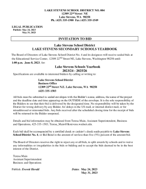 Fillable Online Lake Stevens Secondary Schools Yearbook Invitation to ...