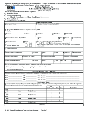 Fillable Online RESIDENT PRODUCER LICENSE Fax Email Print - pdfFiller