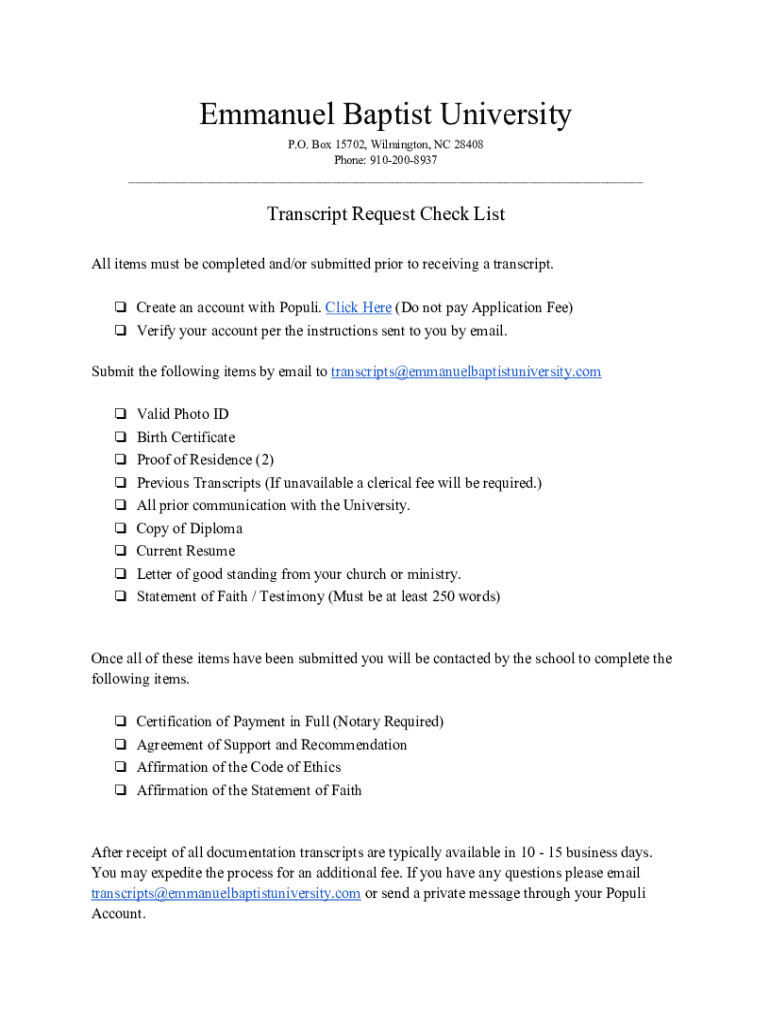 Fillable Online Cbu Transcript Request - Fill Online, Printable ...