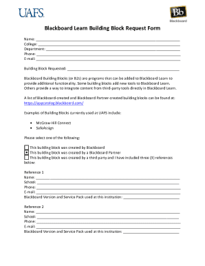 Fillable Online Blackboard Learn Building Block Request Form Fax Email Print - pdfFiller