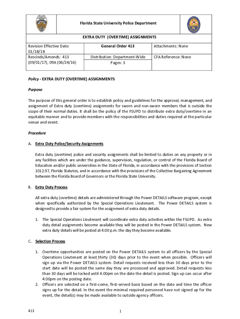 Fillable Online police fsu Extra Duty Solutions: Off-Duty Services for ...