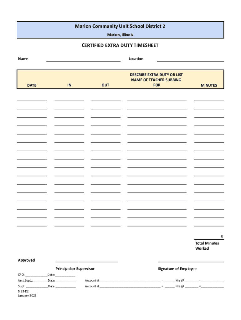 Fillable Online CERTIFIED EXTRA DUTY TIME SHEET Fax Email Print - pdfFiller