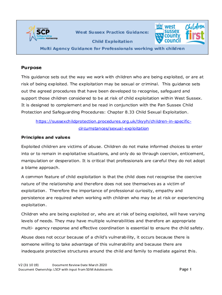 Fillable Online A Serious Case Review into Child Sexual Exploitation in ... Fillable Online A Serious Case Review into Child Sexual Exploitation in ...