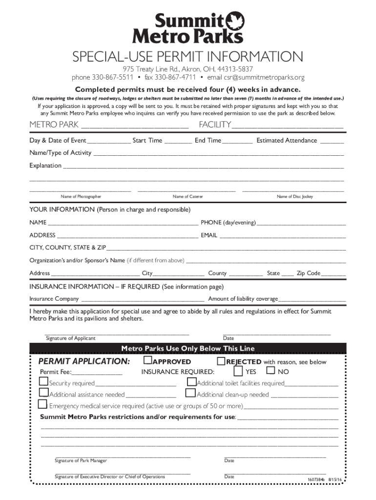 Fillable Online Special Use and Vehicle Permits Fax Email Print - pdfFiller