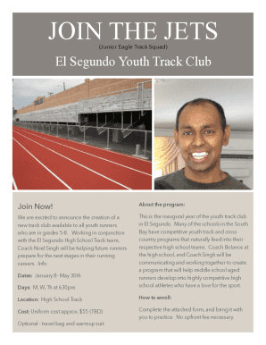 Fillable Online Los Angeles Jets Track and Field Club Fax Email Print ...