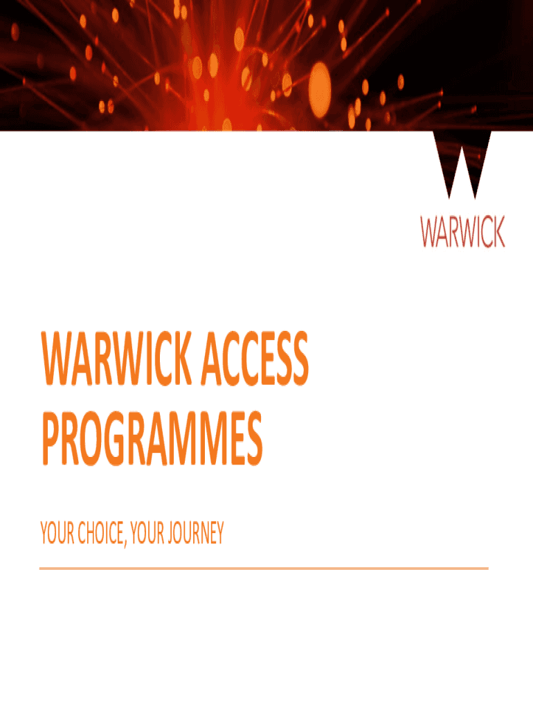 Fillable Online warwick ac The Access Project partners with Warwick ...