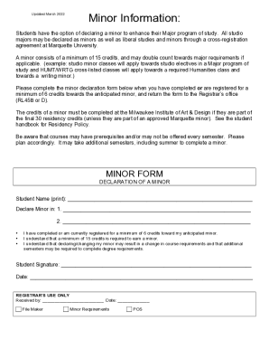 Fillable Online What a College Minor Is and Why It Matters Fax Email ...