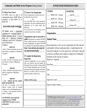 Fillable Online Community and Public Service Program Getting Started ...