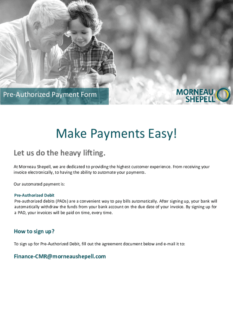 Fillable Online Pre-Authorized Payment Form Fax Email Print - pdfFiller