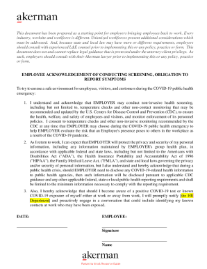 Fillable Online Employee-Acknowledgement-of-Conducting-Screening ...