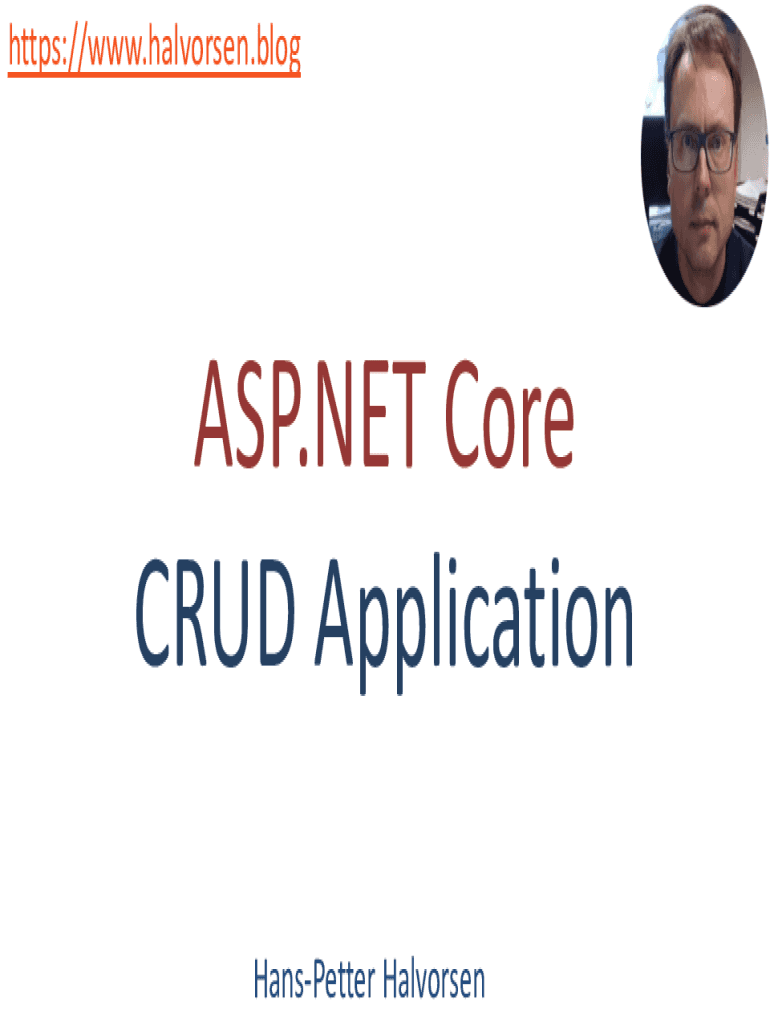 Fillable Online ASP.NET Core CRUD Application Fax Email Print - pdfFiller