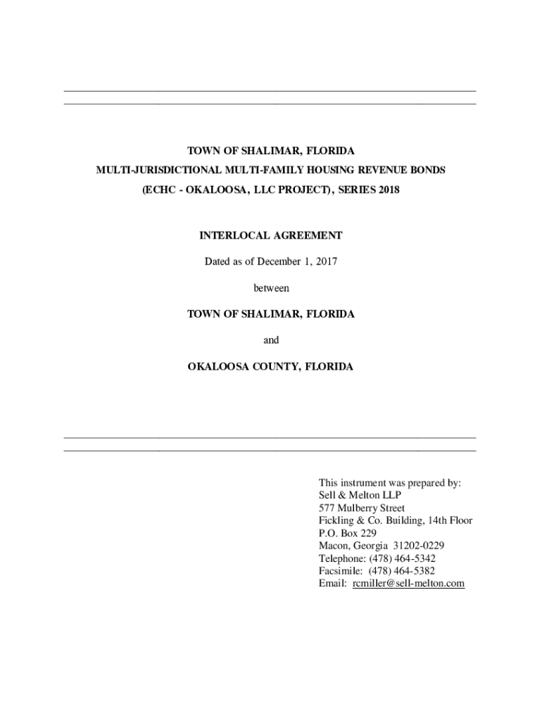Fillable Online Okaloosa County Interlocal Agreement Fax Email Print ...
