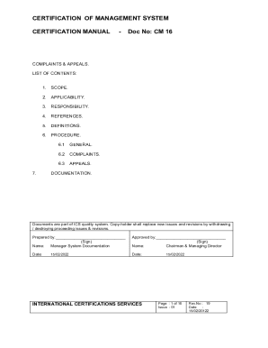 Fillable Online Management System Certification MarksTV SD Fax Email ...