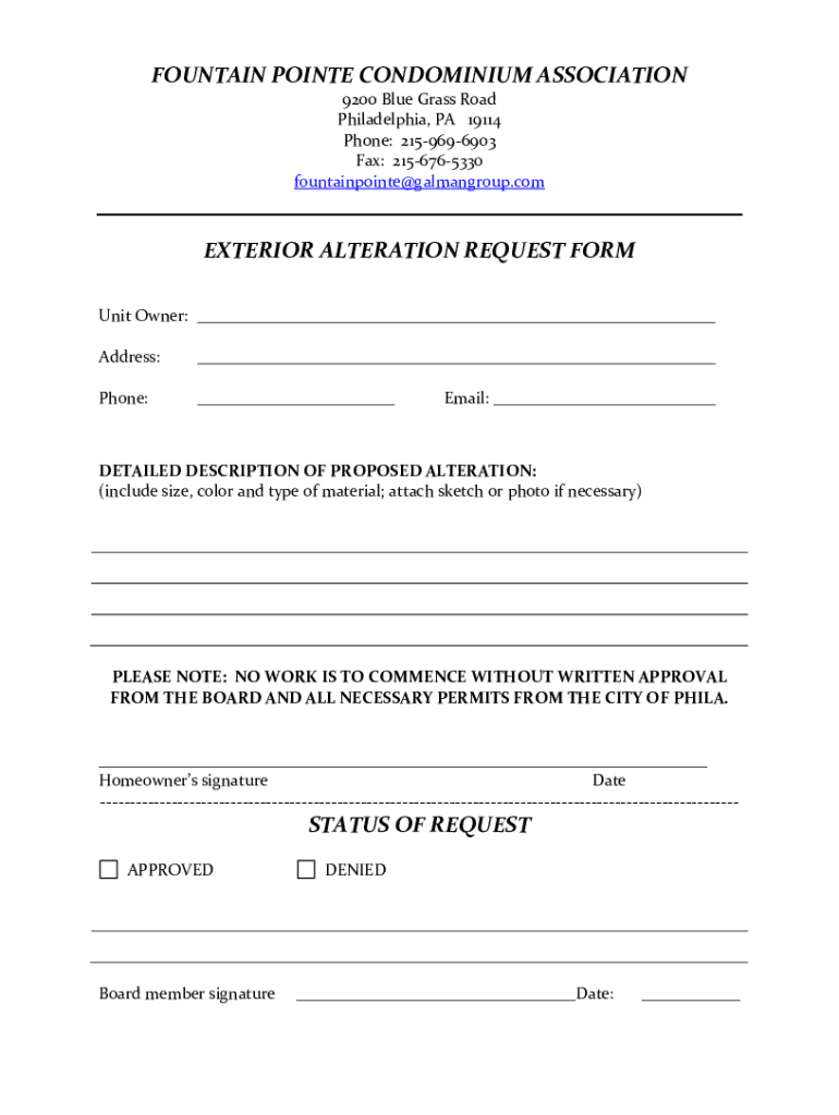 Fillable Online FOUNTAIN POINTE at 9200 Blue Grass Rd - Philadelphia, PA Fax Email Print - pdfFiller