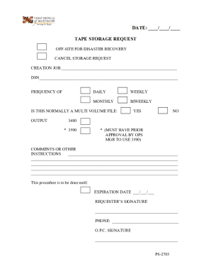 Fillable Online Copying hydrated data to tape storage for disaster ...