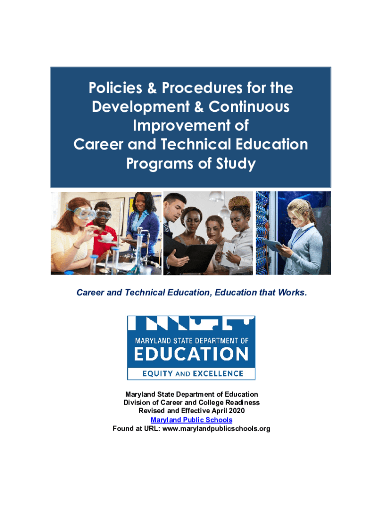 Fillable Online 2020 Policies and Procedures for Development and Continuous Improvement for CTE ...