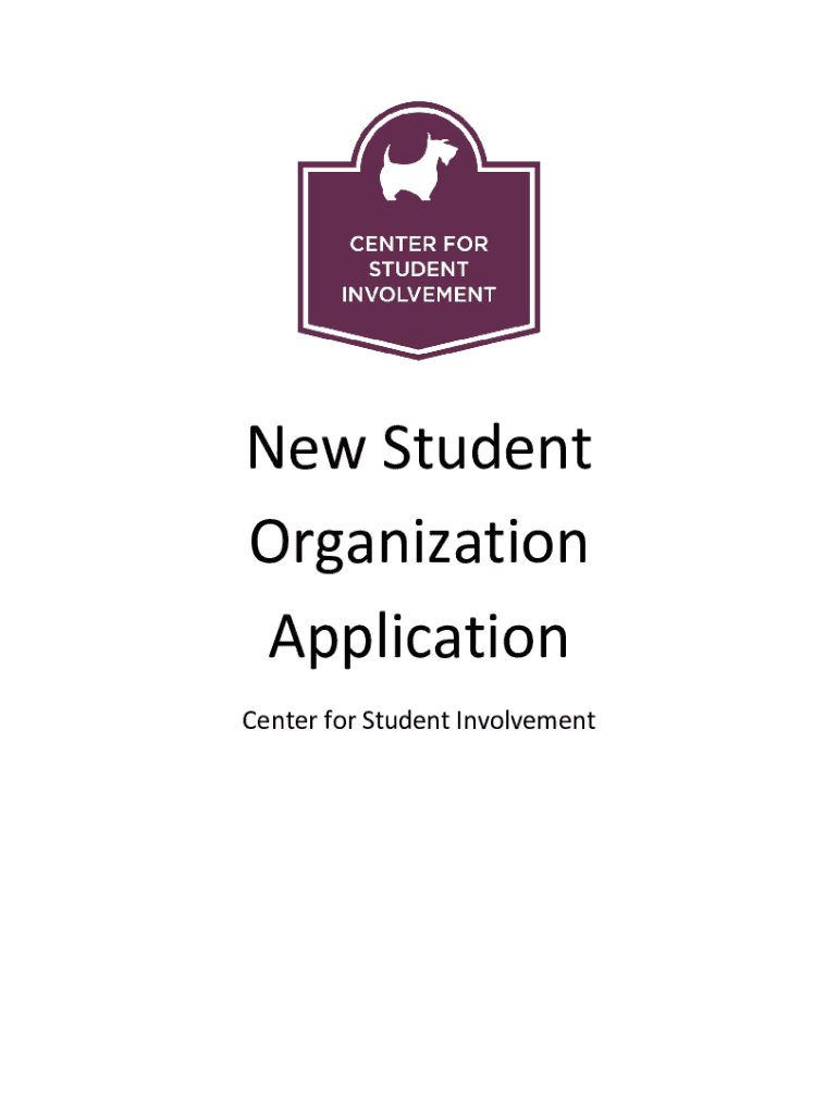 Fillable Online Student Organization Manual Center for Student ...