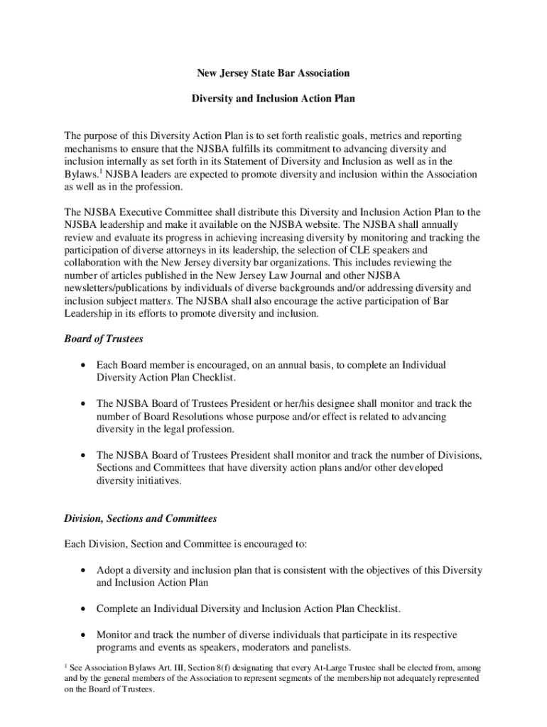 Fillable Online Individual Diversity and Inclusion Action Plan ...