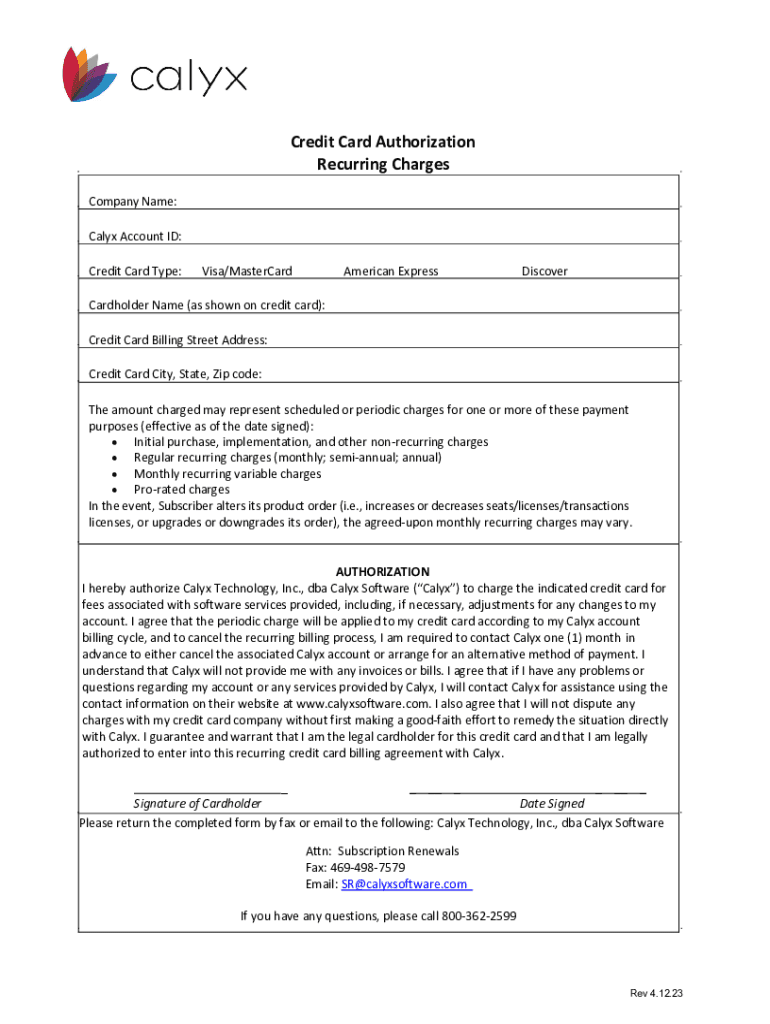 Fillable Online Fillable Online Credit Card Authorization Form ...
