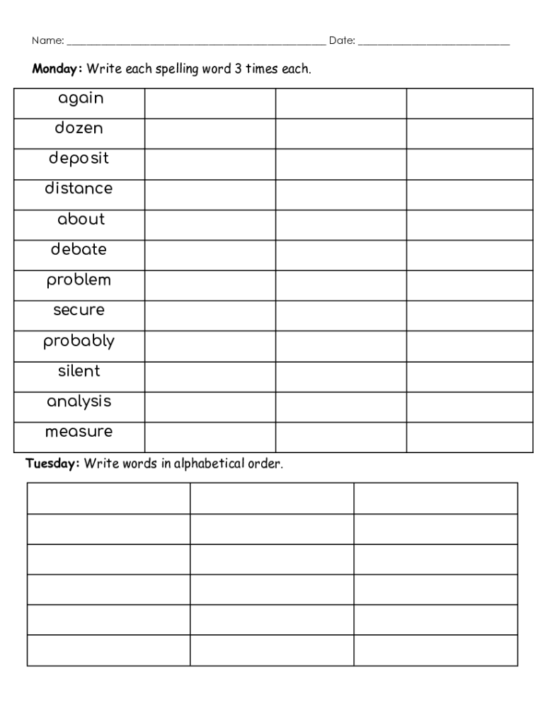Fillable Online spelling template.docx Fax Email Print - pdfFiller