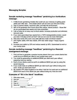 Fillable Online Messaging Samples Fax Email Print - pdfFiller