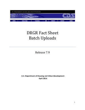 Fillable Online DRGR Fact Sheet: Batch Uploads - Release 7.9 Fax Email ...