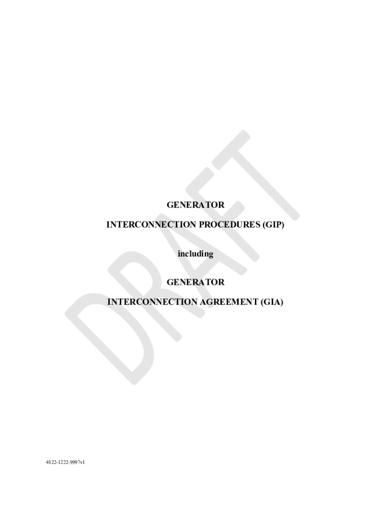 Fillable Online GENERATOR INTERCONNECTION PROCEDURES (GIP) ... Fax ...