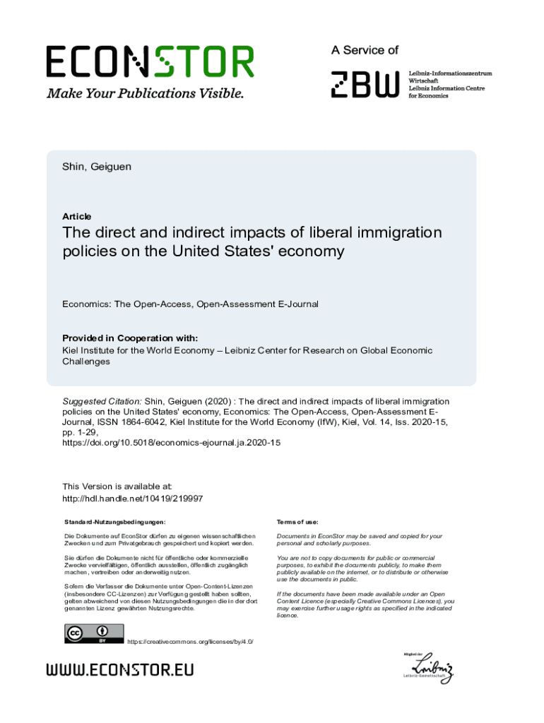 Fillable Online The direct and indirect impacts of liberal immigration ...