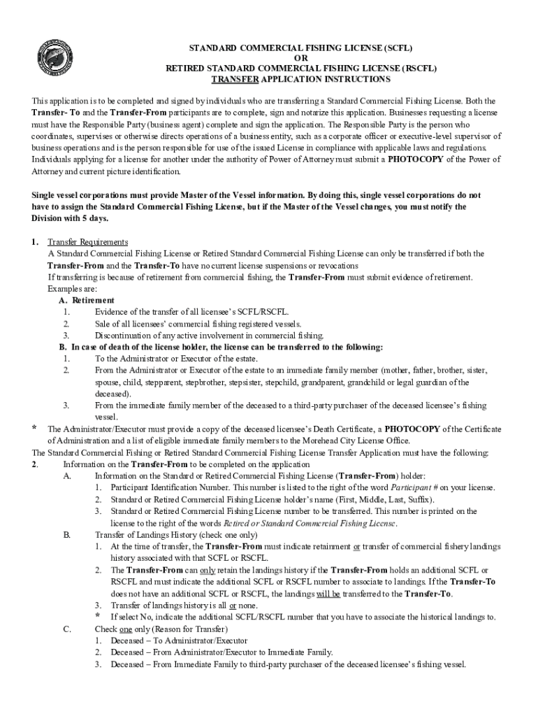 Fillable Online Request a transfer of a commercial fishing permit or ...
