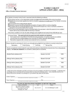 Fillable Online FAMILY GRANT APPLICATION (2023 - 2024) Fax Email Print ...