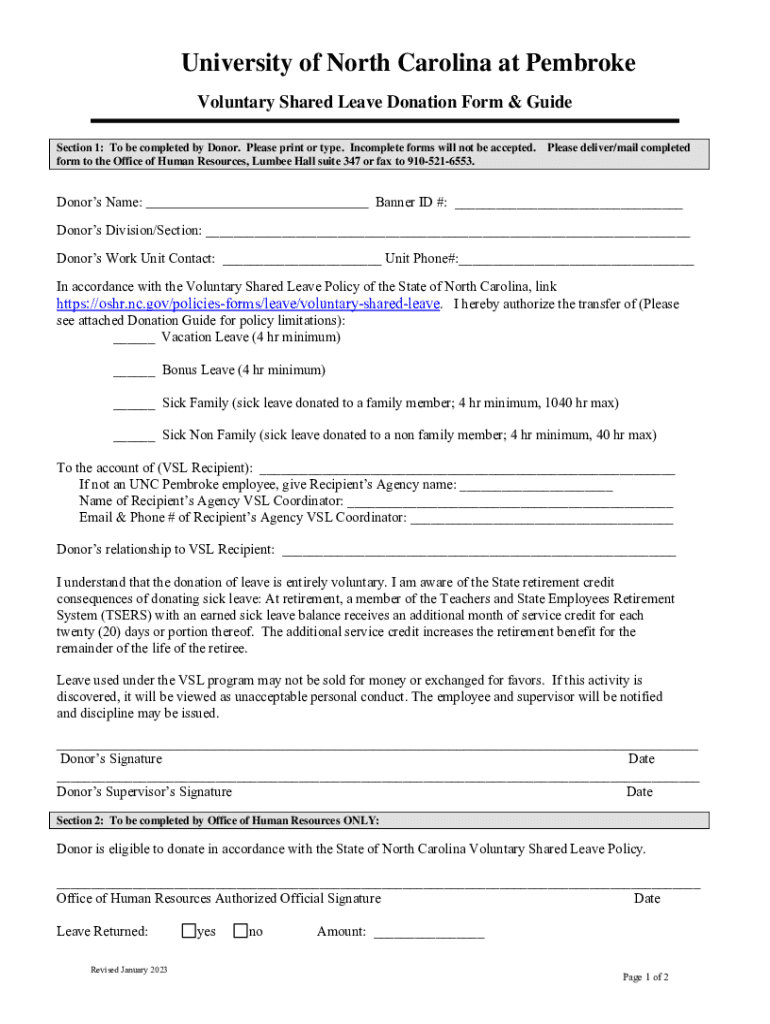 Fillable Online Application to Donate Voluntary Shared Leave - Academic ...