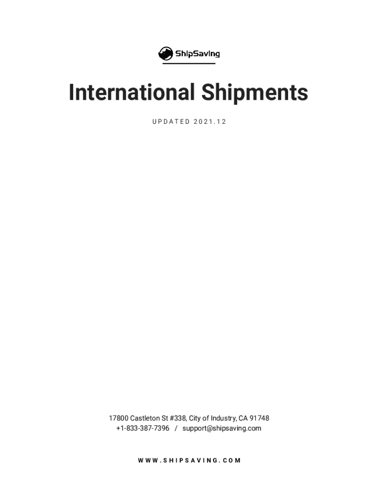 Fillable Online ShipSavingInternational Shipments Guide Fax Email Print ...