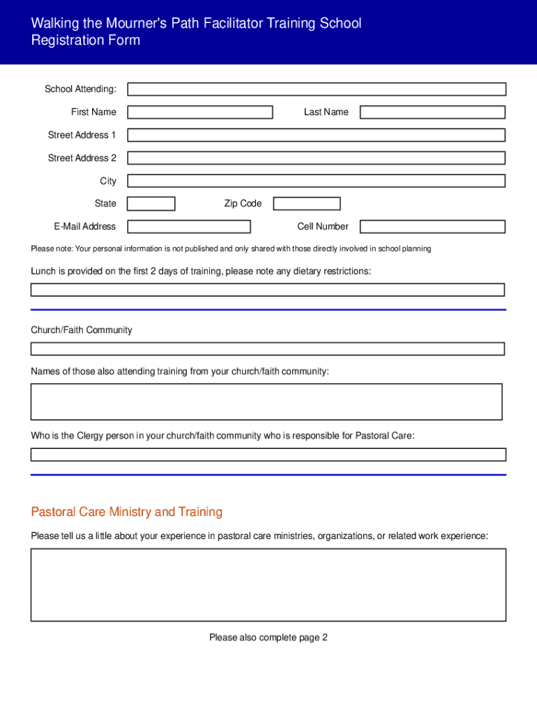 Fillable Online Facilitator Training School Registration Form Fax Email ...
