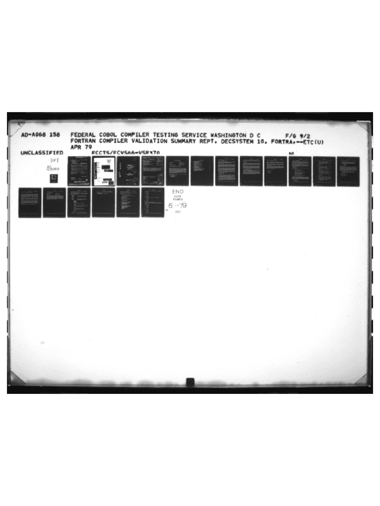 Fillable Online Fortran Compiler Validation Summary Rept Decsystem 10 Fortra Version 5a