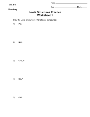 Fillable Online Solved Lewis Structures Practice Worksheet Draw the ...