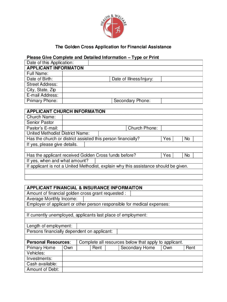 Fillable Online Get the free golden cross application form.pdf - NGUMC ...