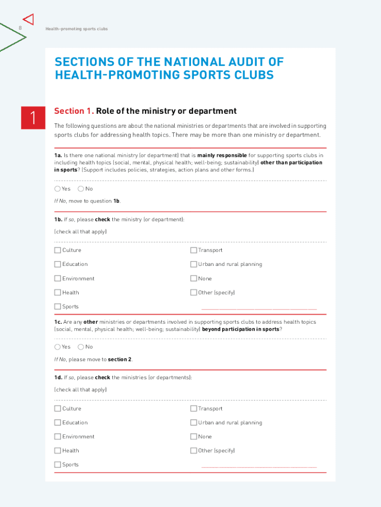 Fillable Online Health-promoting sports clubs national audit tool Fax ...