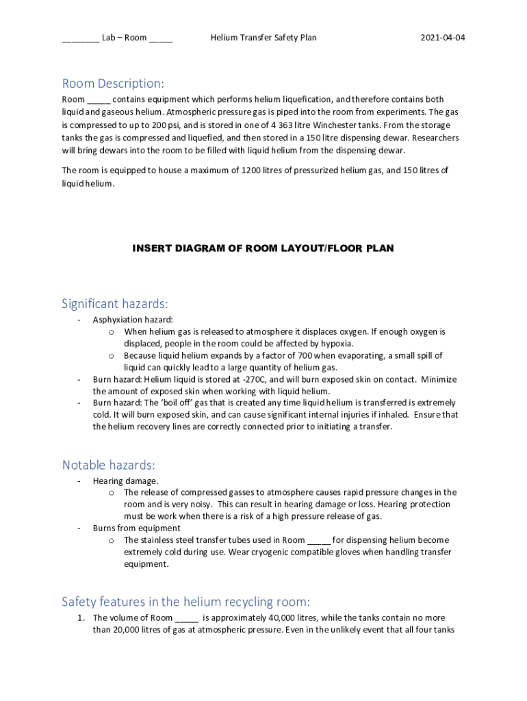 Fillable Online Notable hazards: Safety features in the helium ...