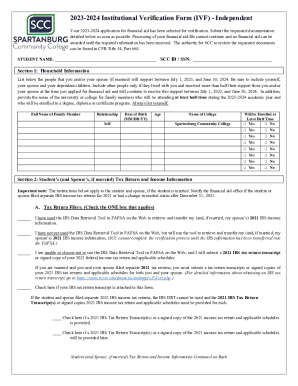 Fillable Online 2023-2024 Institutional Verification Form (IVF ...