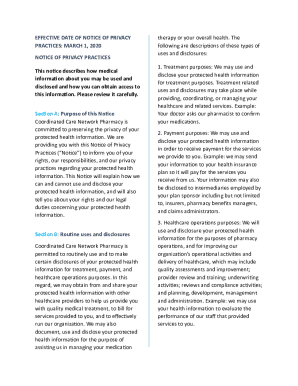 Fillable Online NOTICE OF PRIVACY PRACTICES Your Information. ... Fax ...