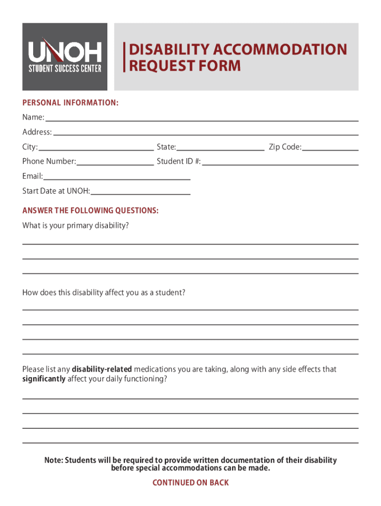 Fillable Online Accommodation Request Form - DSV4-LionHead Fax Email Print - pdfFiller