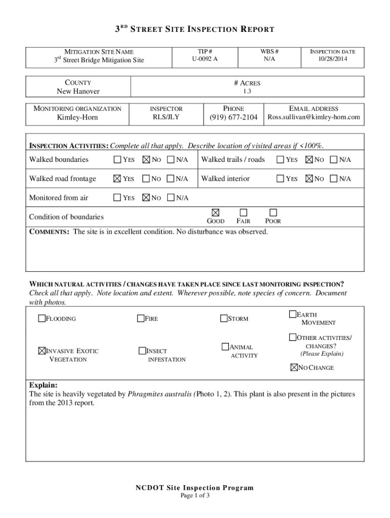 Fillable Online 05U-0092 3rd Street Inspection Form 2014.doc Fax Email ...