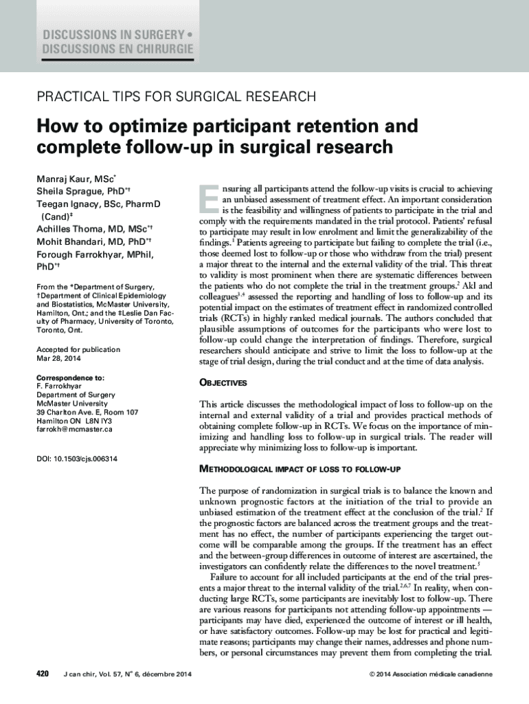 Fillable Online Practical tips for surgical research: how to optimize ...