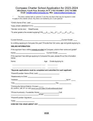 Fillable Online Compass Charter School Application for 2023-2024 Fax Email Print - pdfFiller