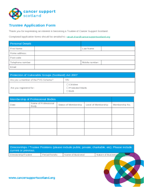 Charity trustee: declaration of eligibility and responsibility Doc Template | pdfFiller