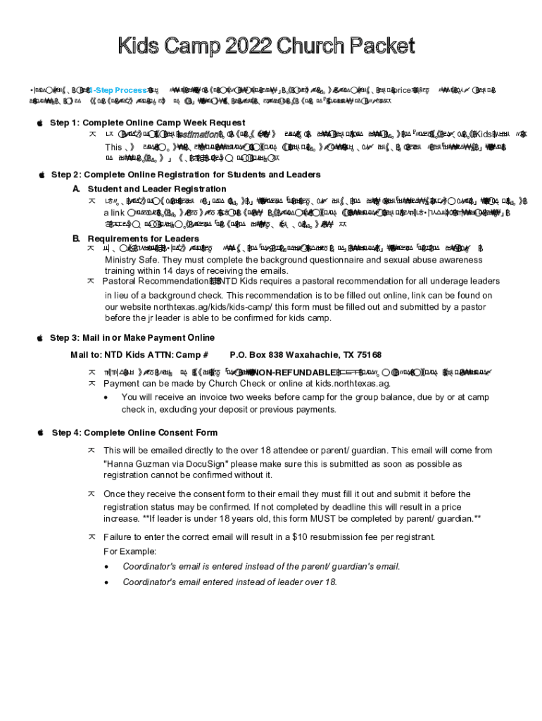 Fillable Online KIDS PARENT PACKET Fax Email Print - pdfFiller