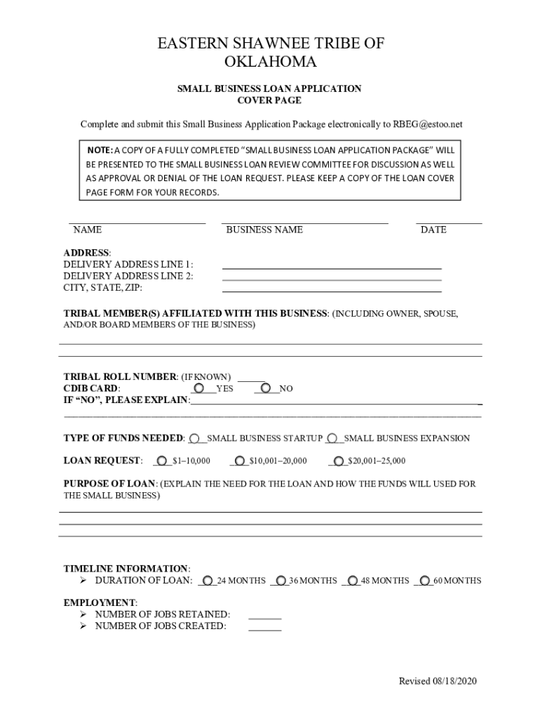 Fillable Online Free fillable forms: Eastern Shawnee Tribe of Oklahoma ...