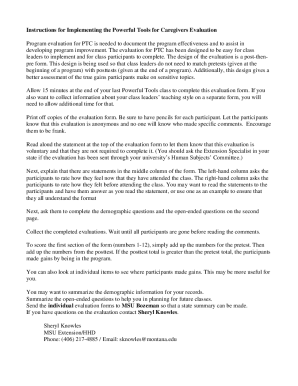 Fillable Online Instructions for PTC evaluation form Fax Email Print ...